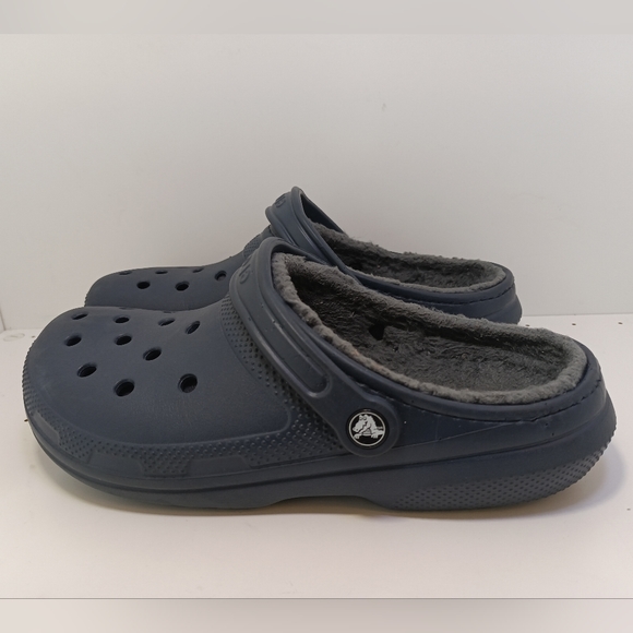CROCS | Shoes | Crocs Fleece Lined Dual Comfort Navy Blue Iconic Wm8 ...